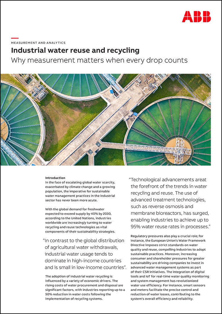 Industrial water reuse and recycling - Chemical Engineering